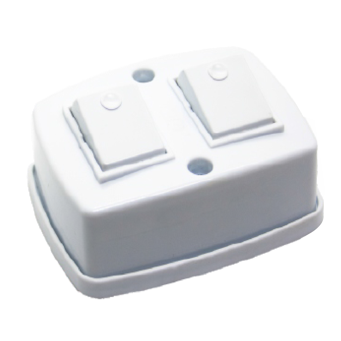 Doble Interruptor 6A-220V Blanco – Linea Exterior MIG – Herracar